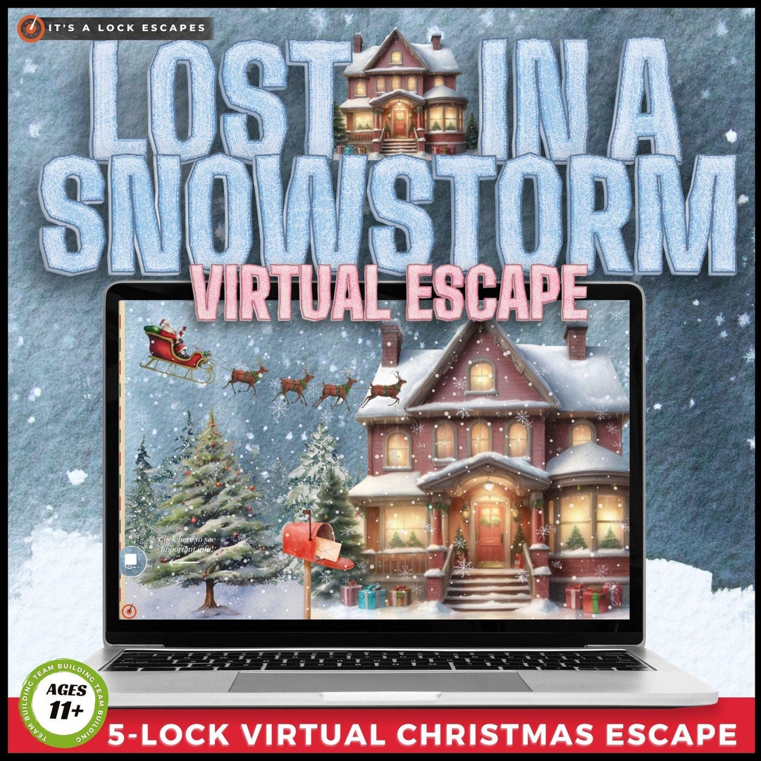 Lost in a Snowstorm Christmas Virtual Escape Room, Holiday Online Game ...