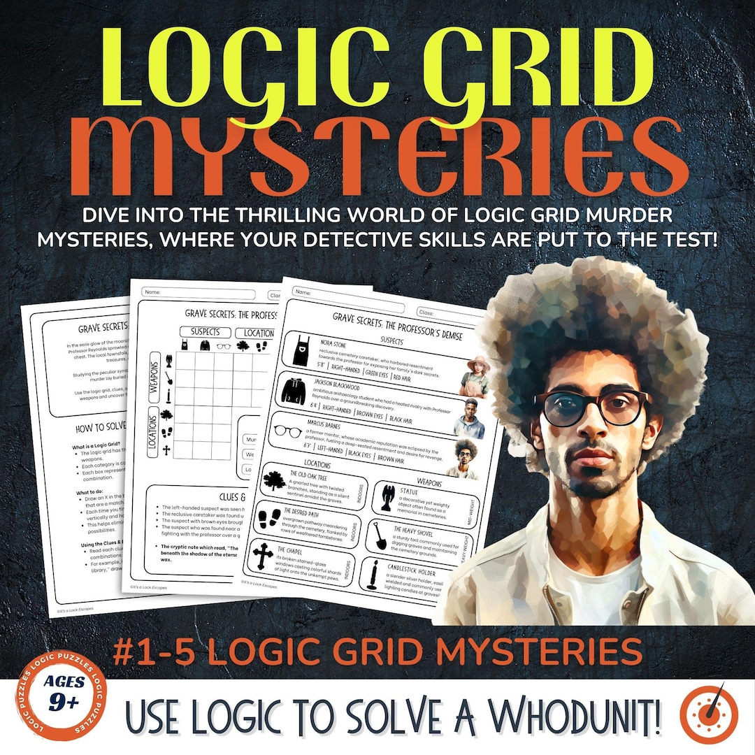 Logic Grid Mystery Puzzles | Whodunit Detective Game (digital Download ...