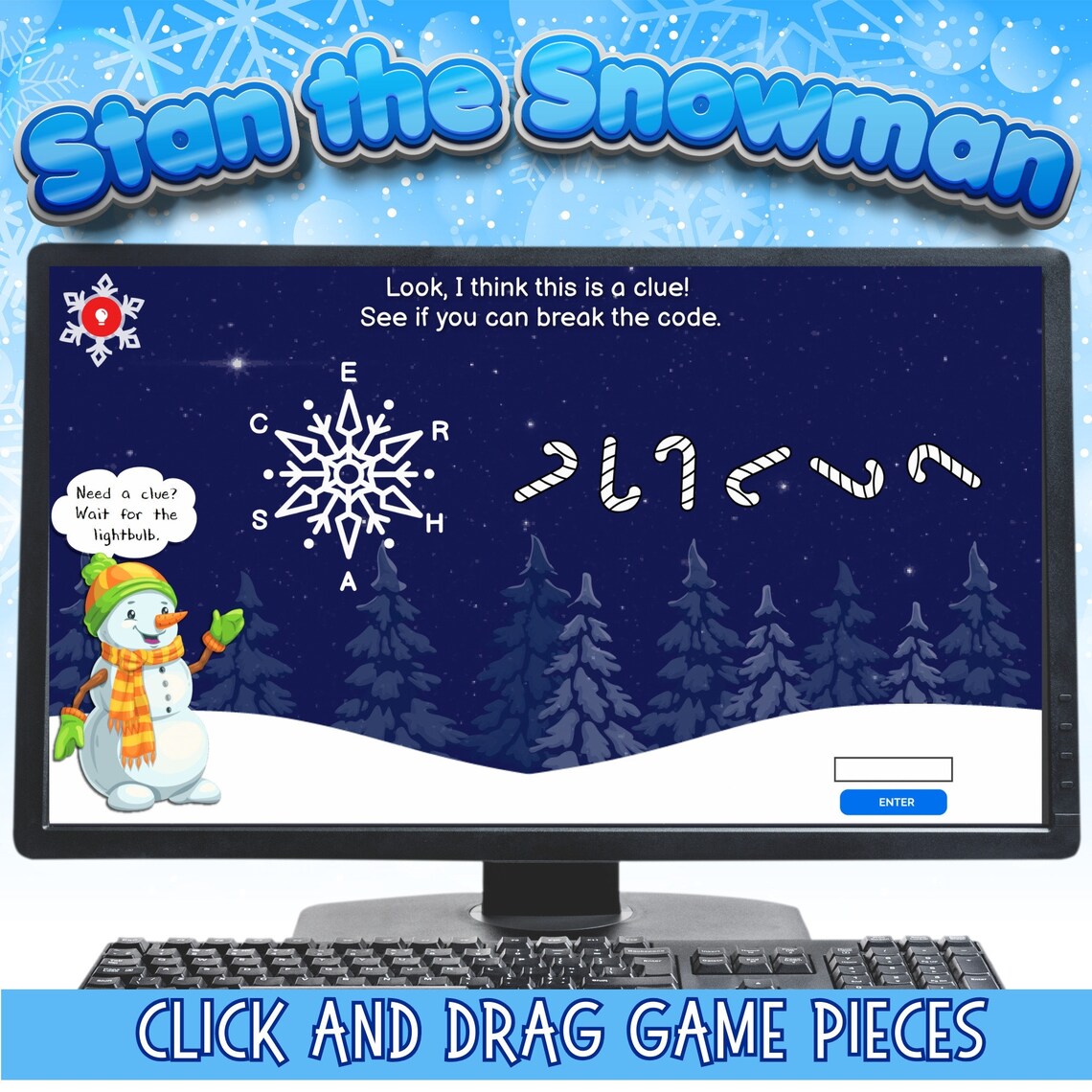 Snowman Christmas Kids Virtual Escape Room, Christmas Online Game ...