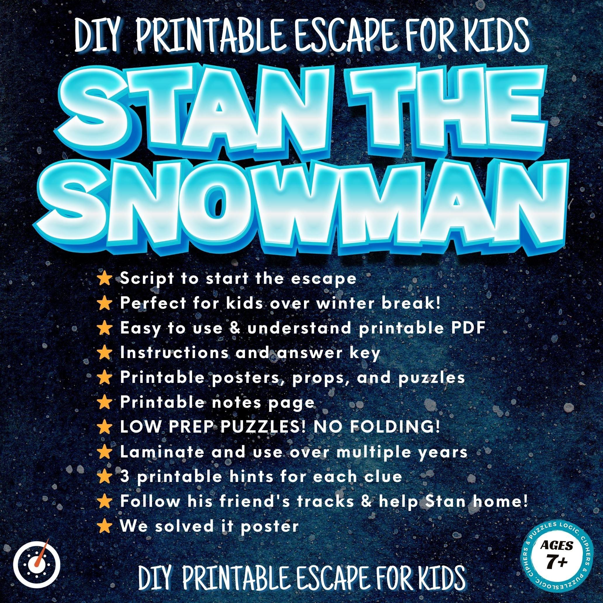 DIY Printable Escape Room for Kids Winter Theme, Printable Christmas ...