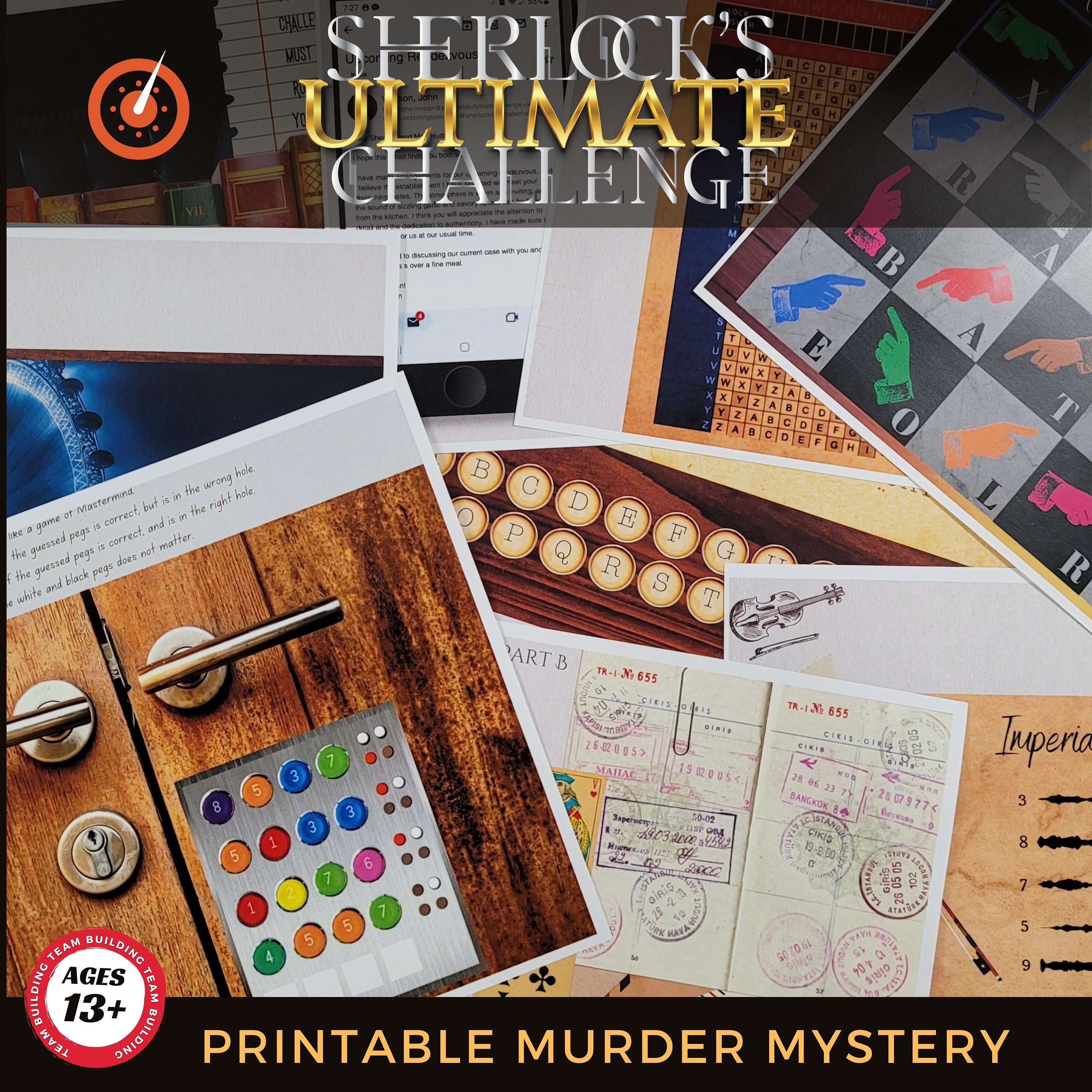 Printable Ultimate Sherlock's Challenge Escape, Sherlock Escape, Team ...
