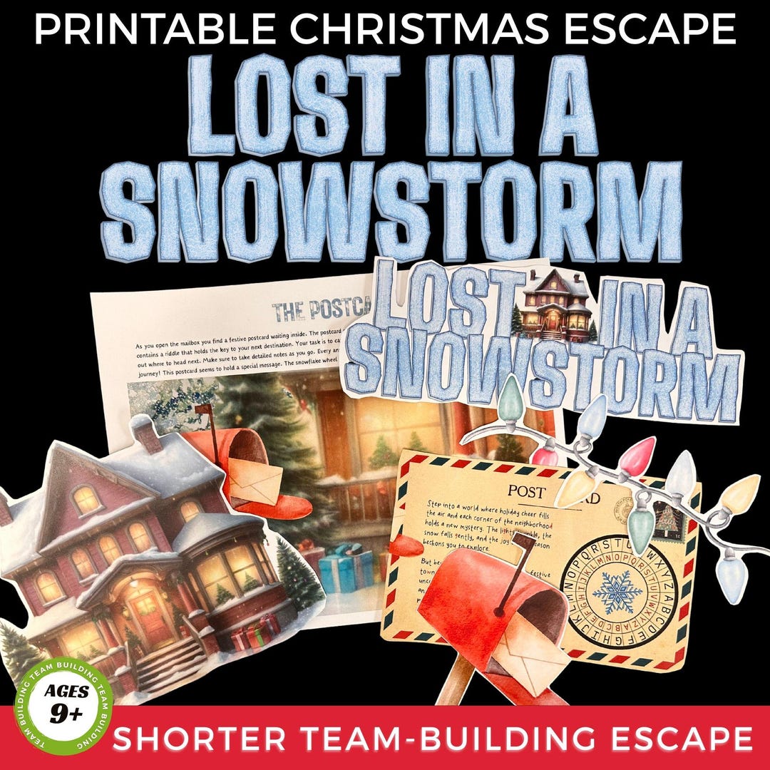 Christmas Escape Room: Lost in a Snowstorm, Family Game (printable) - Etsy