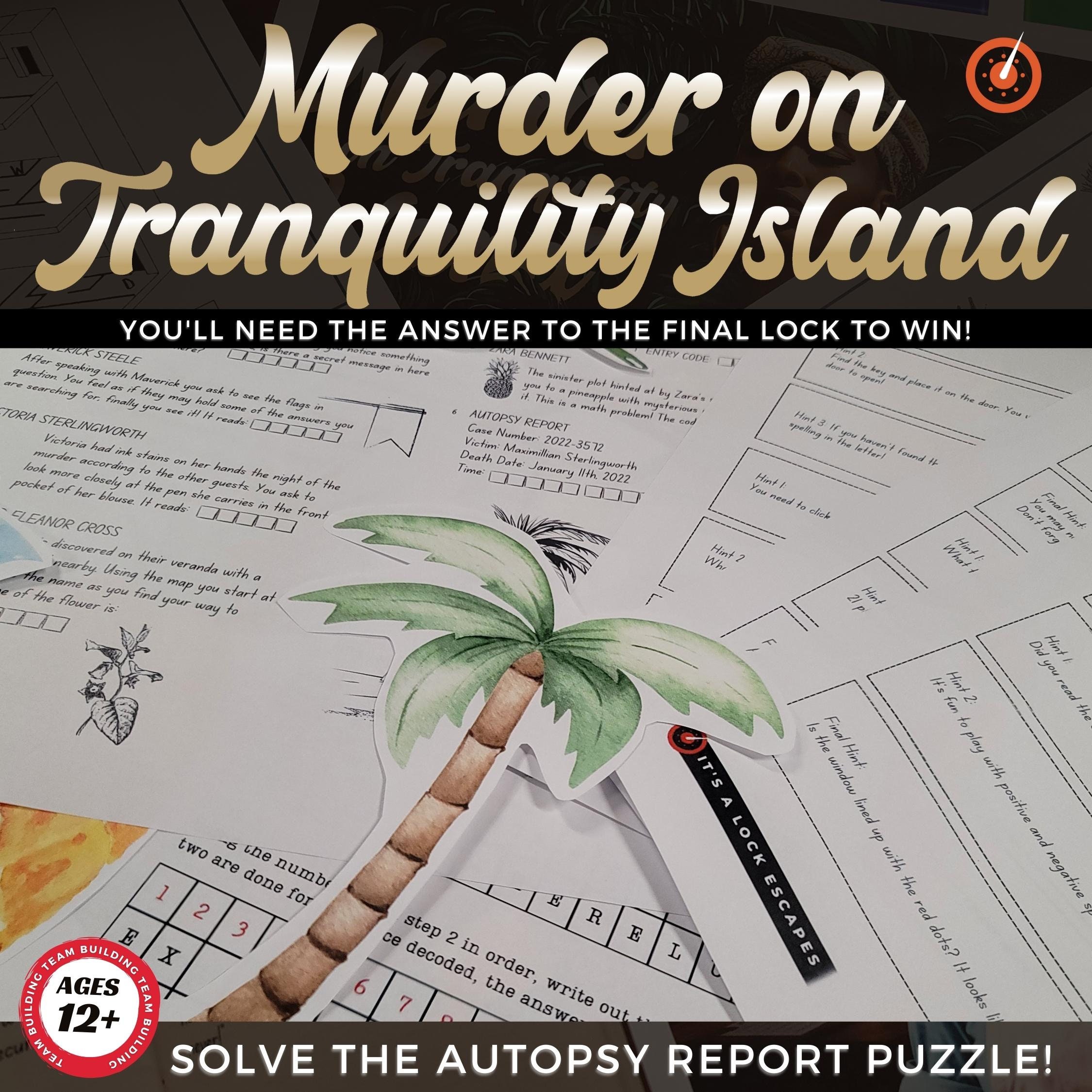 Printable Murder Mystery Escape Room, Murder on Tranquility Island (PDF ...