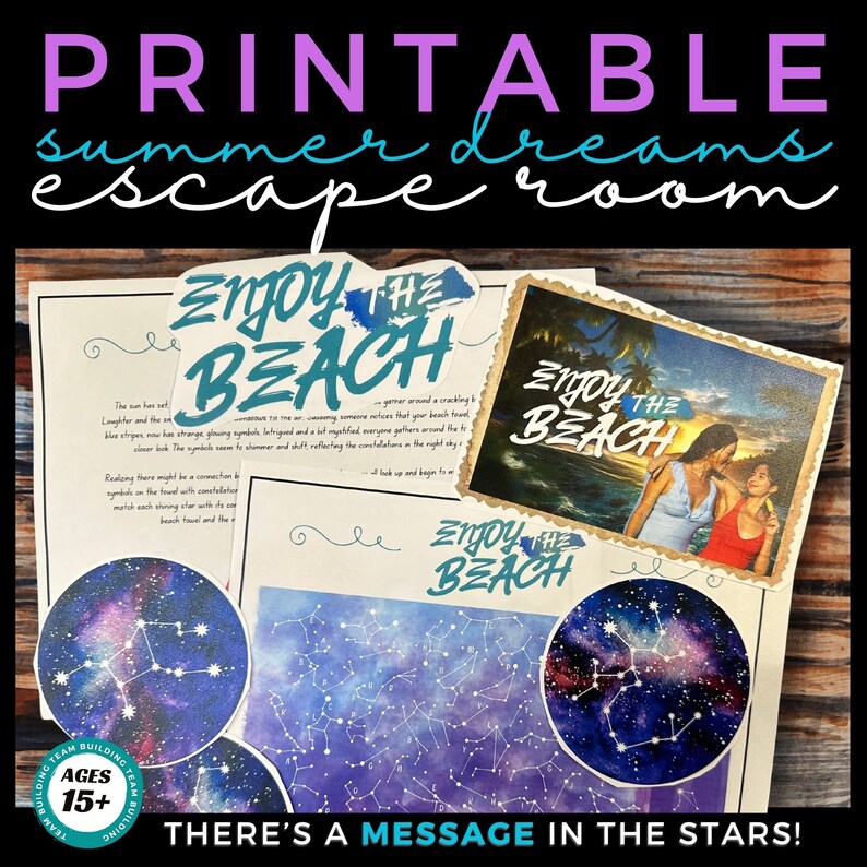 DIY PRINTABLE Summer Time Escape Room, Summertime Escape, Summer Dreams ...