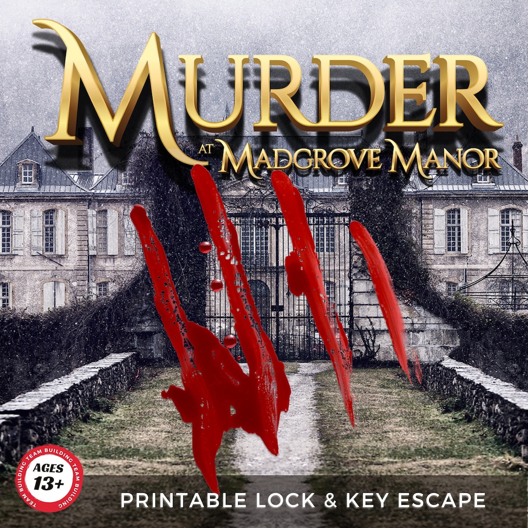 Murder at Madgrove Manor Printable Escape Room, Murder Mystery Escape ...