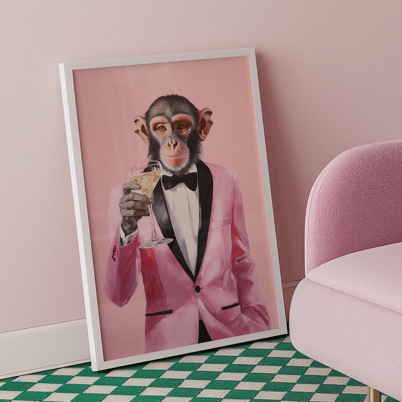 Monkey Painting - Etsy