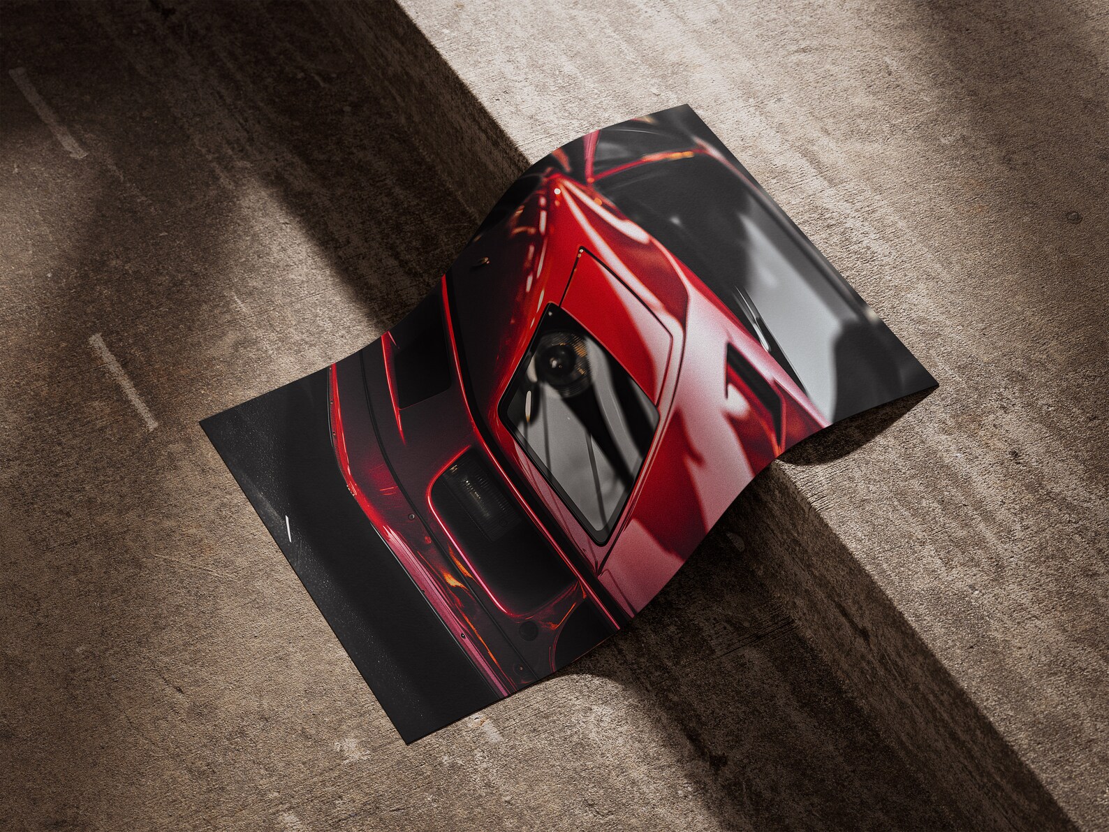 Close up Ferrari F40 Poster | Retro Car Print | Monochrome Red Wall Art ...