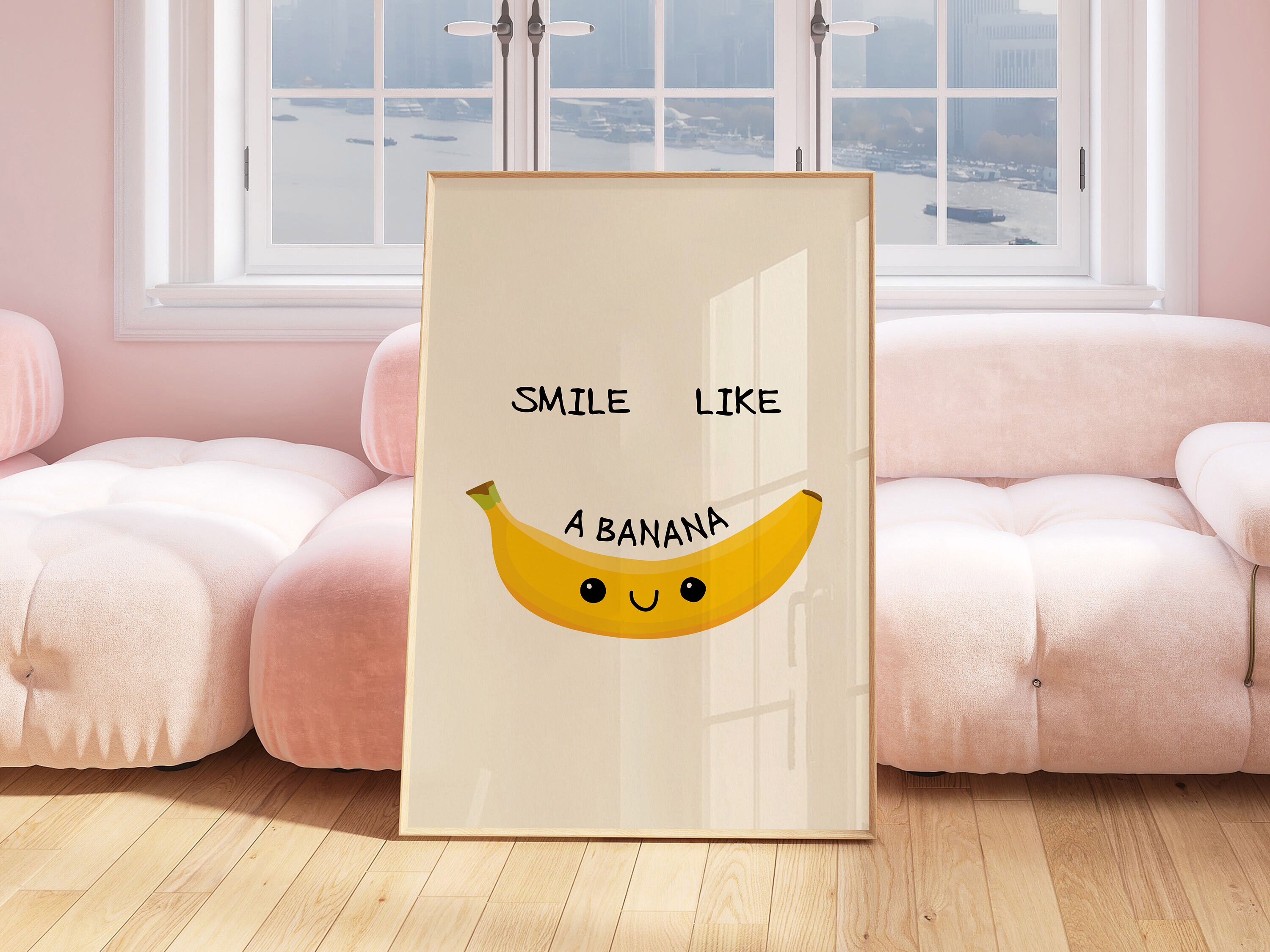 Fun Kitchen and Bar Poster 'smile Like a Banana' - Etsy