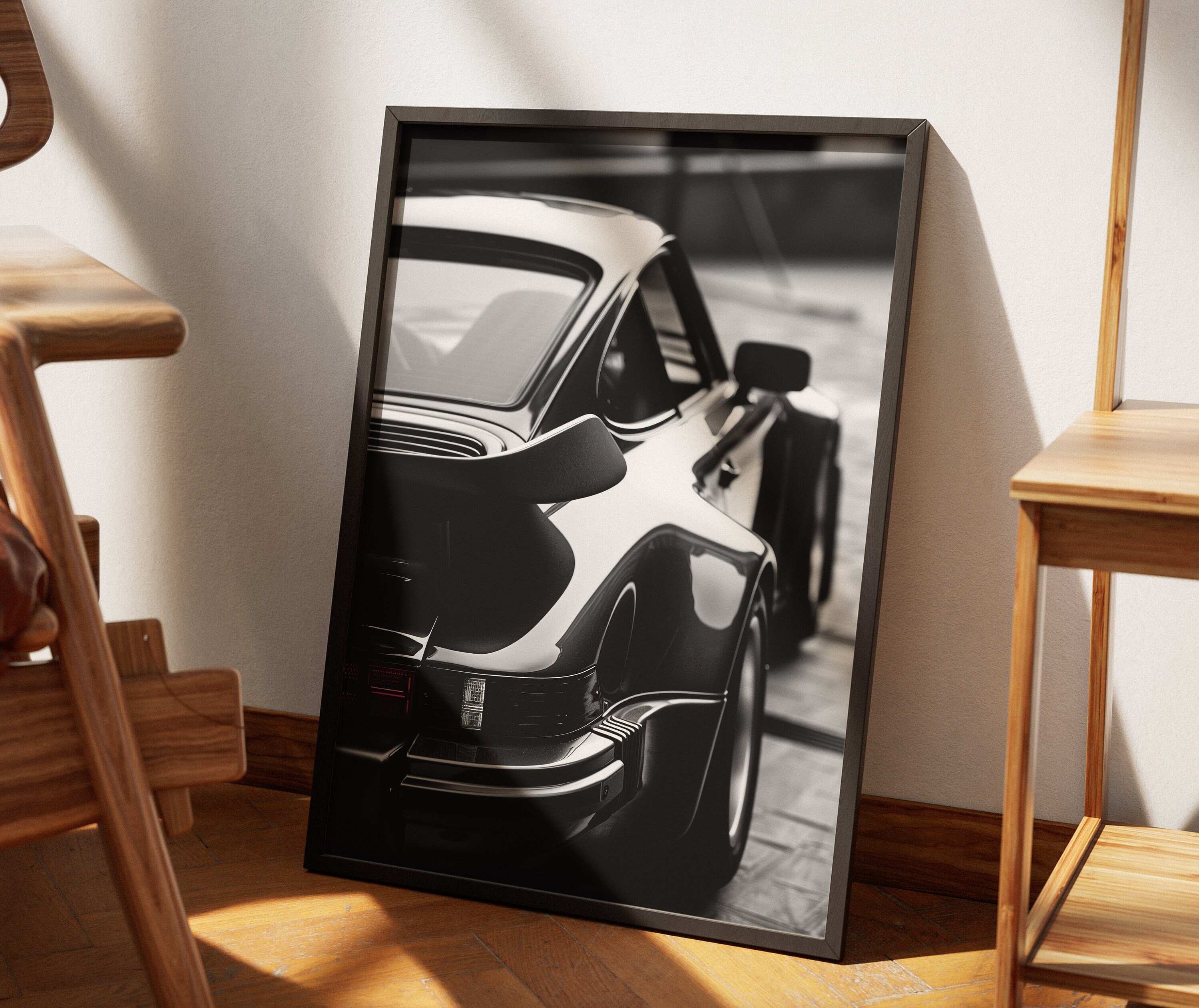 Rear View Porsche 911 Poster, Digital Download, Mens Wall Art, Black ...