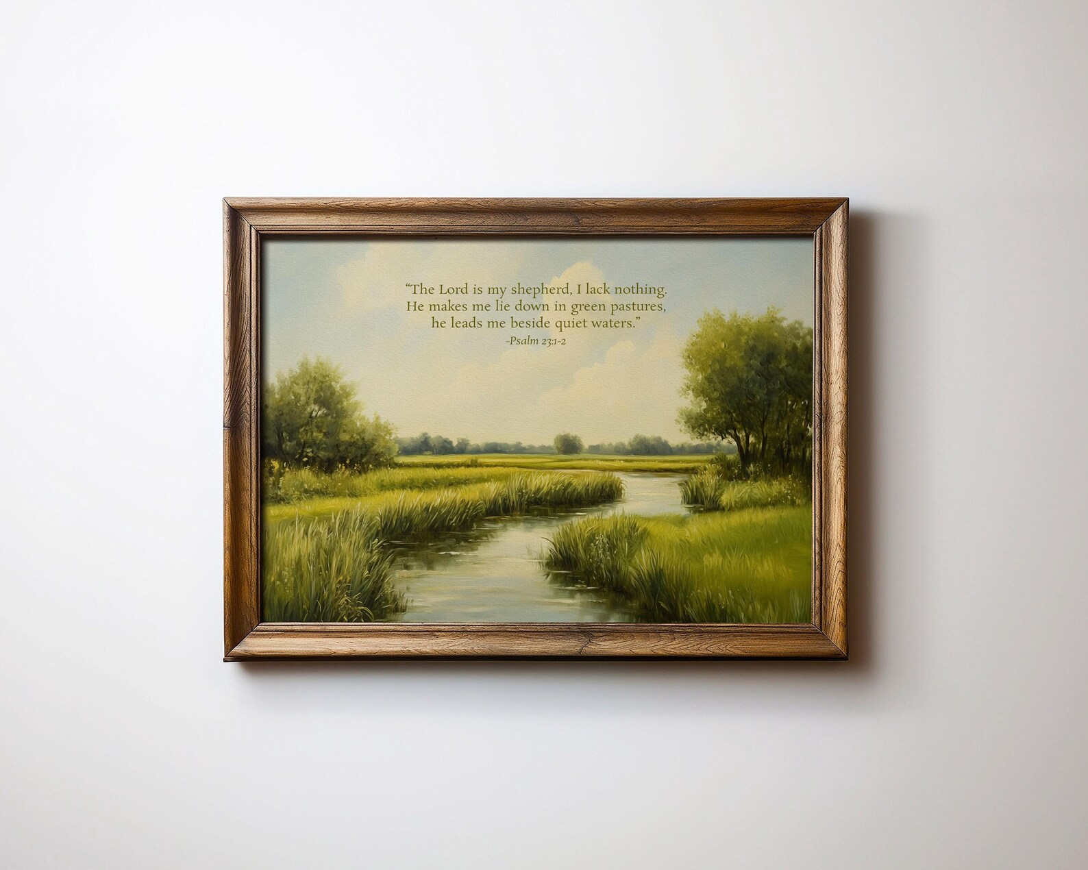 Psalm 23:1-2, Encouraging Christian Wall Art, Vinatge Bible Verse ...