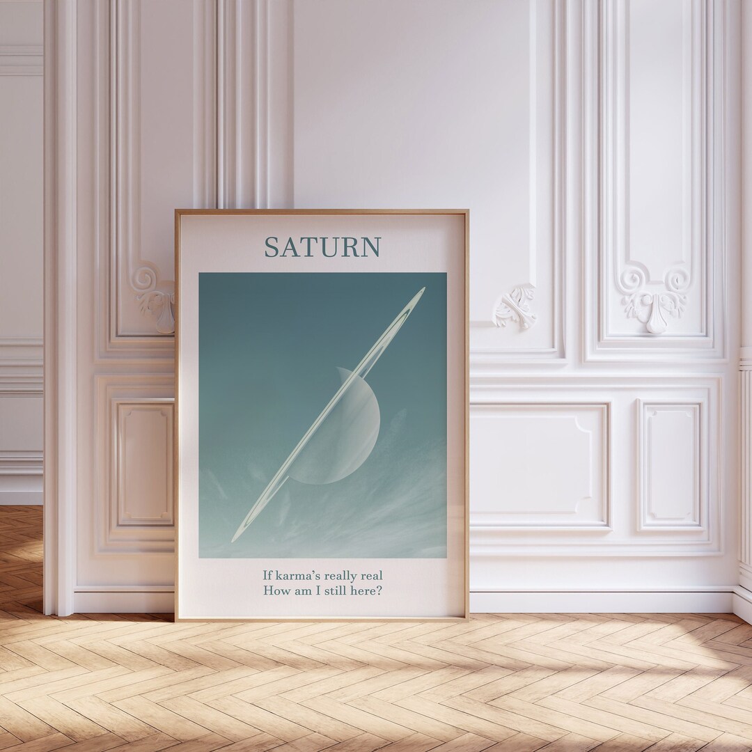 Saturn Music Poster, Aesthetic Apartment Decor, Preppy Dorm Art ...
