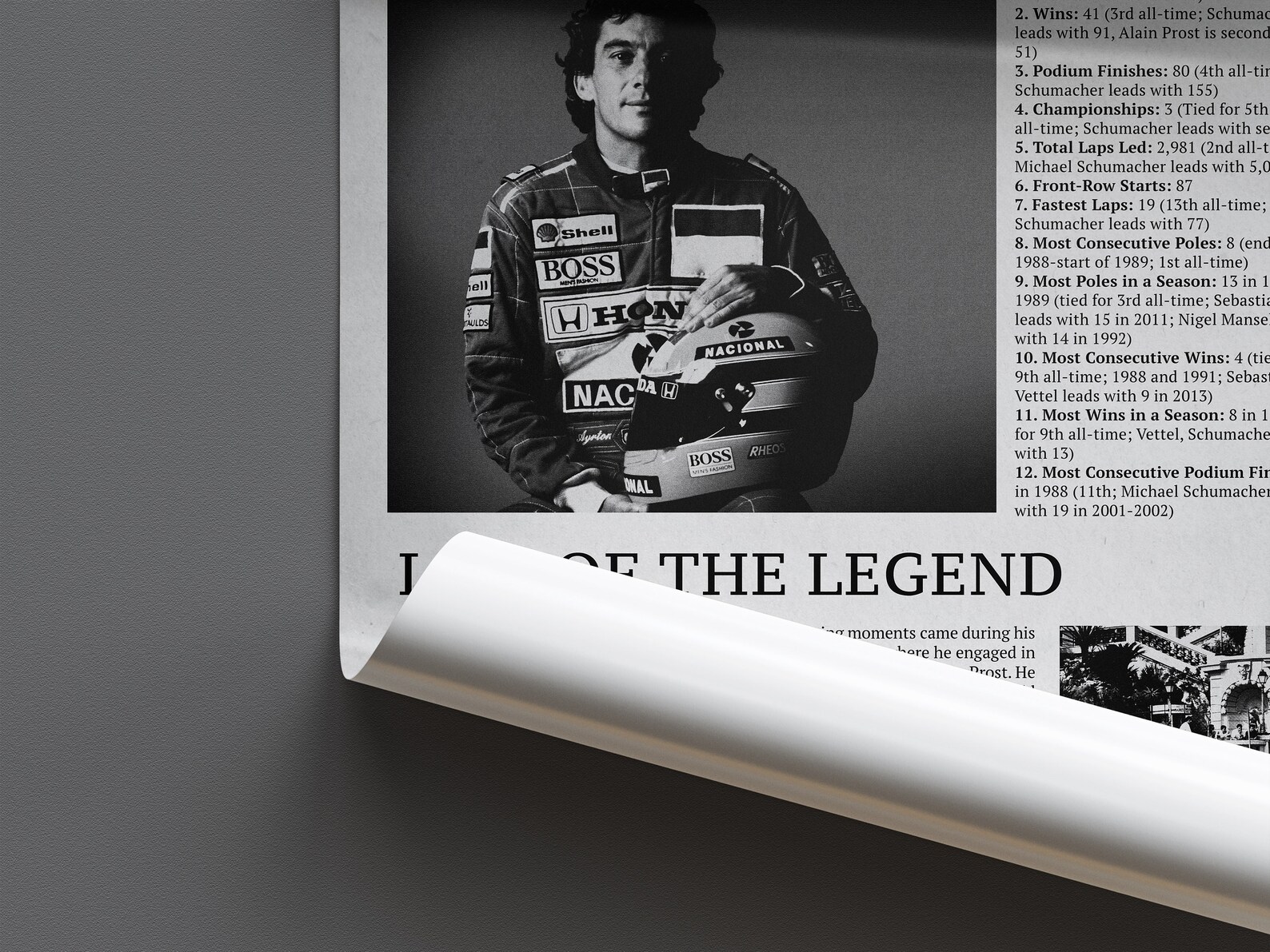 Ayrton Senna Newspaper Print Formula 1 Poster - Etsy