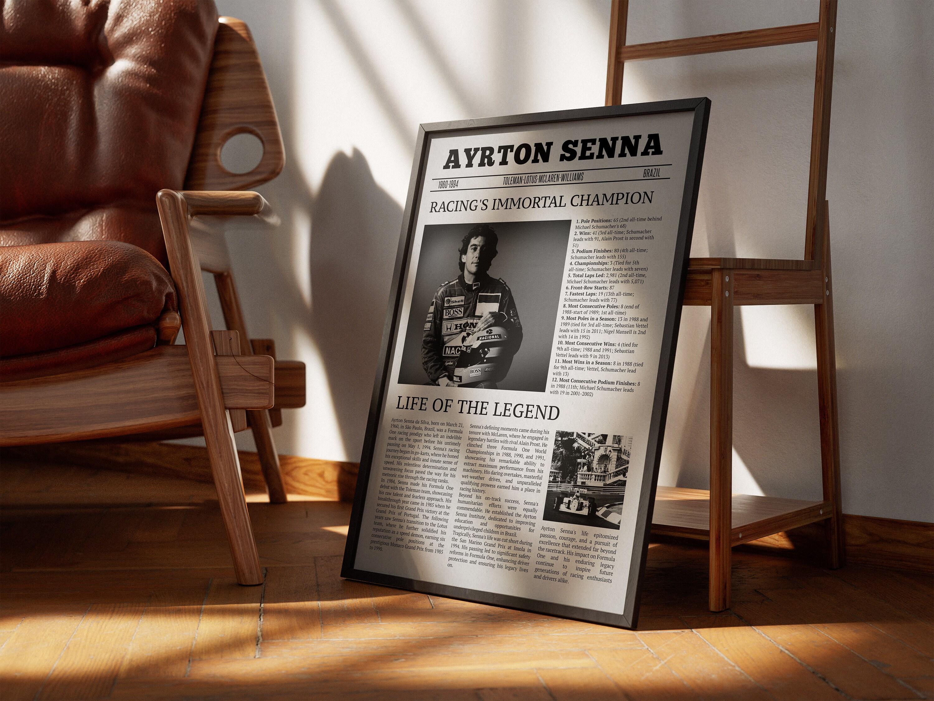 Ayrton Senna Newspaper Print | Formula 1 Poster - Etsy