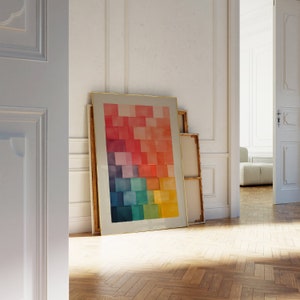 Colorful Abstract Blocks Print, Trendy Modern Wall Art, Vibrant ...