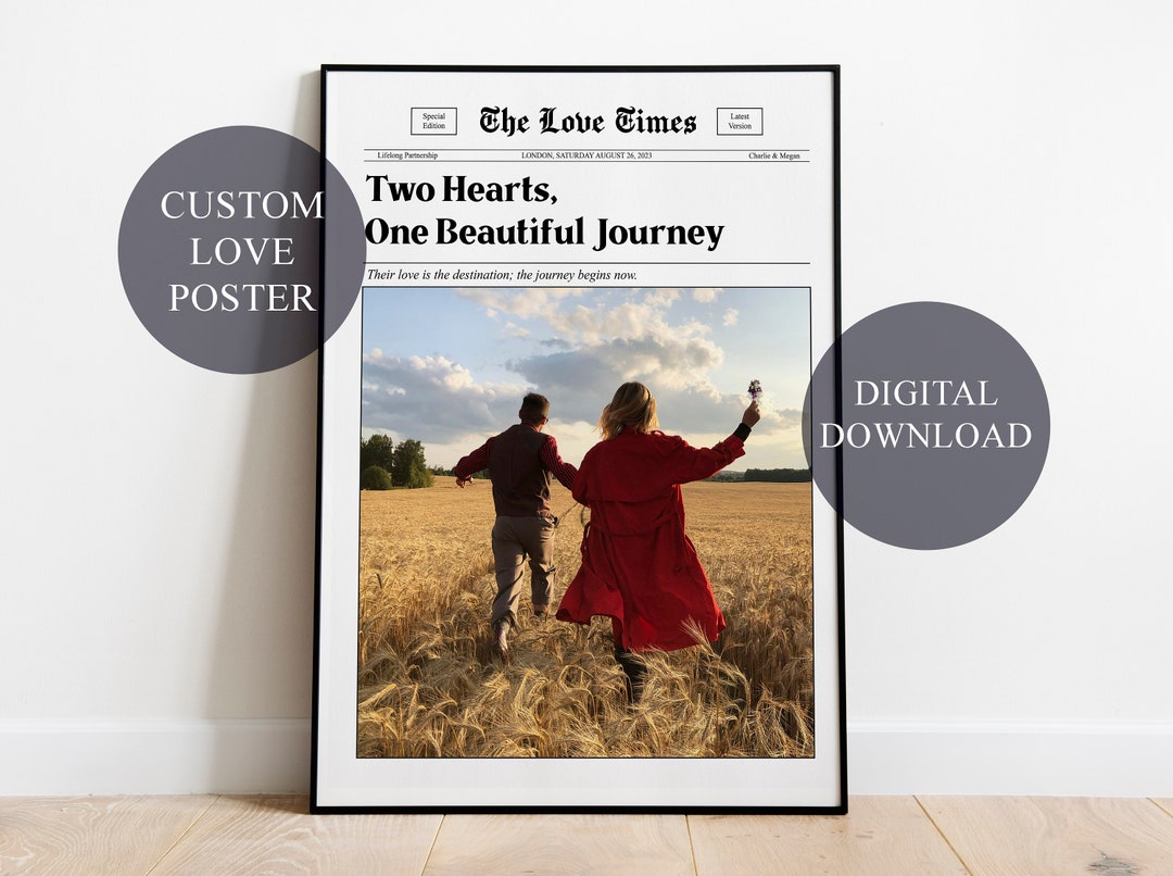 Custom Love Poster, Wedding and Valentines Gifts, Personalised Unique ...