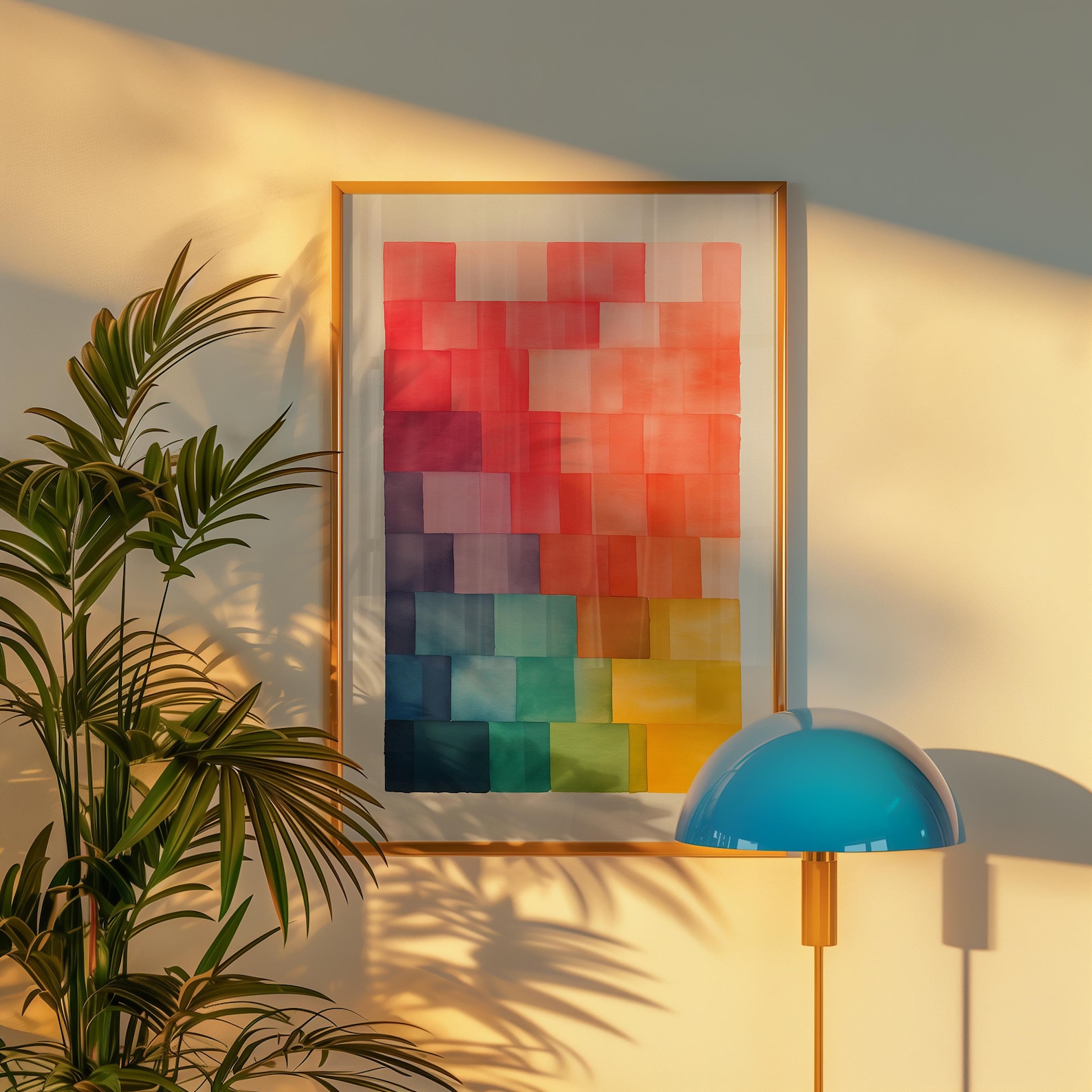 Colorful Abstract Blocks Print, Trendy Modern Wall Art, Vibrant ...