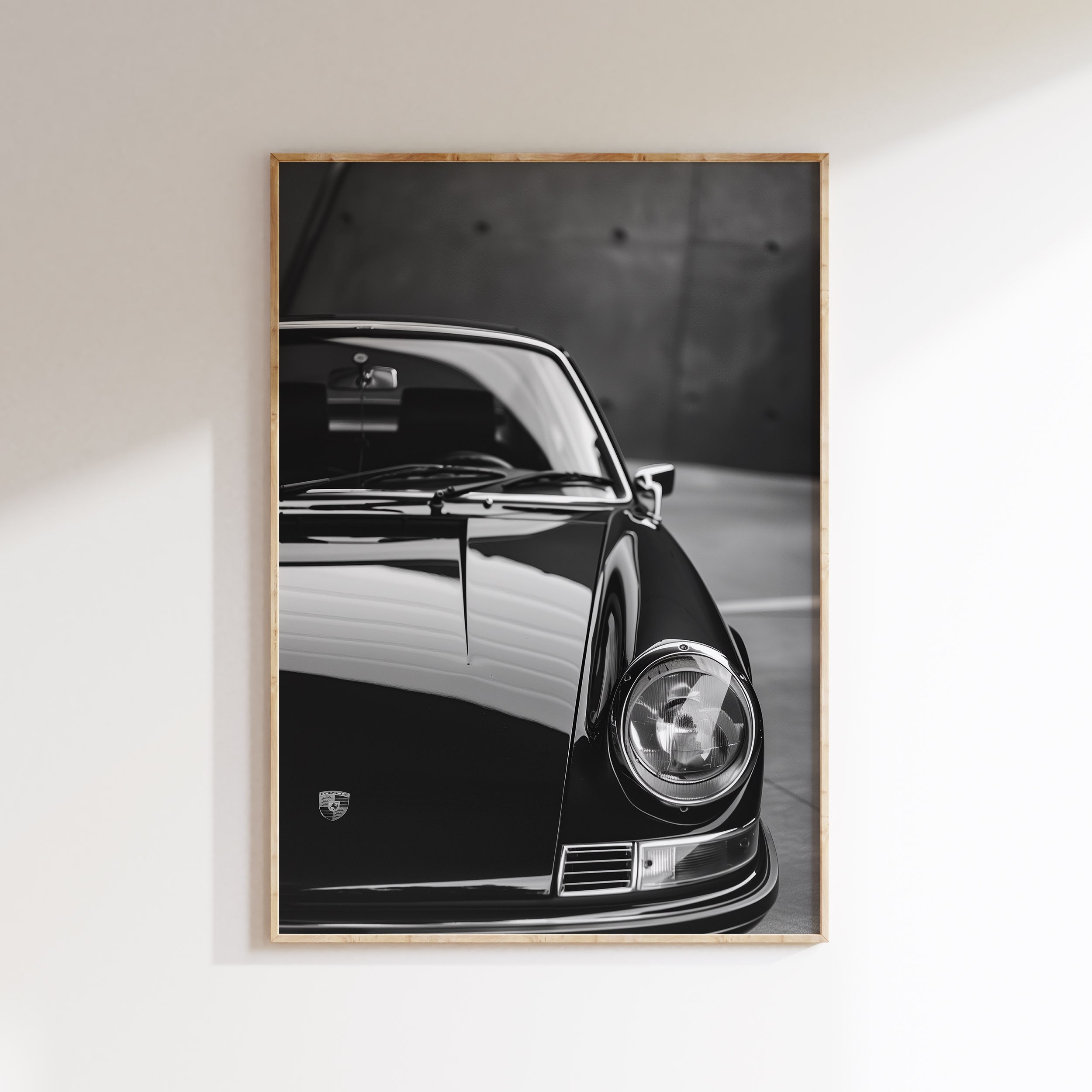 Close up Porsche 911 Poster Classic Vihicle Print Printable Black and ...