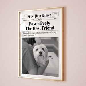 Custom Pet Newspaper Print, Personalised Pet Poster, Dog Memorial Gift ...