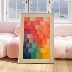 Colorful Abstract Blocks Print, Trendy Modern Wall Art, Vibrant ...