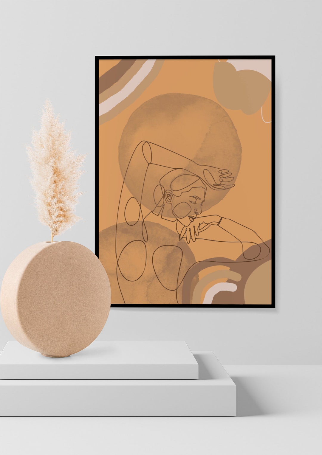 Female Body Wall Art Female Figur Digital Print Woman Line Drawing Art ...