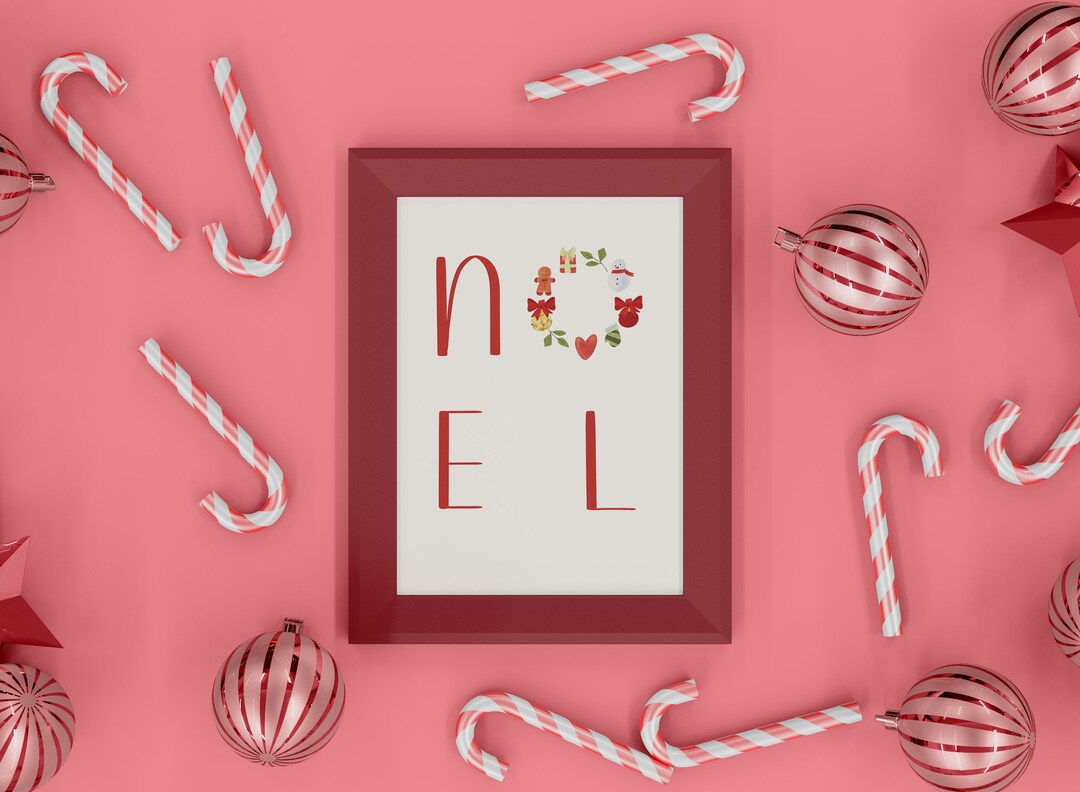 Noel Christmas Poster Noel Art Print Christmas Wall Art Digital Print ...