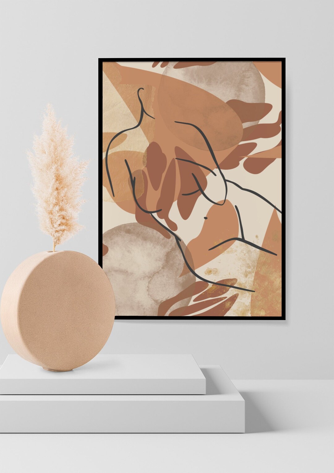 Female Body Wall Art Modern Printable Art Woman Body Line Digital Print ...