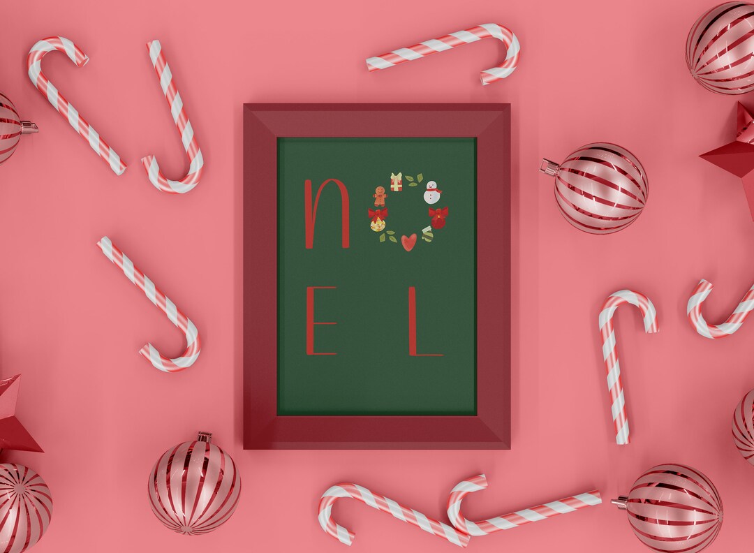 Noel Christmas Poster Noel Art Print Christmas Wall Art Digital Print ...