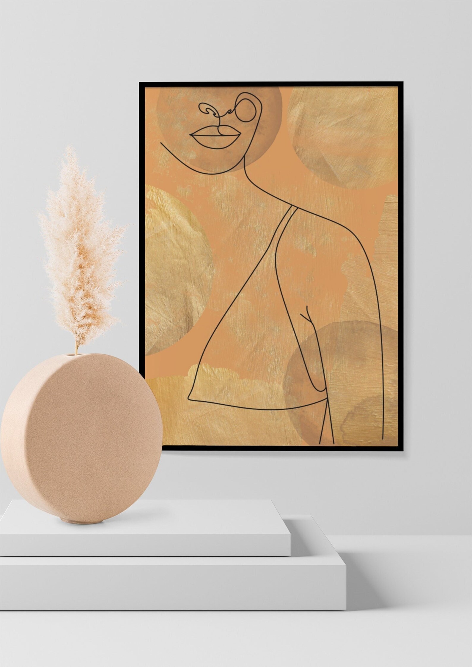 Female Body Wall Art Modern Printable Digital Art Woman Line Drawing ...