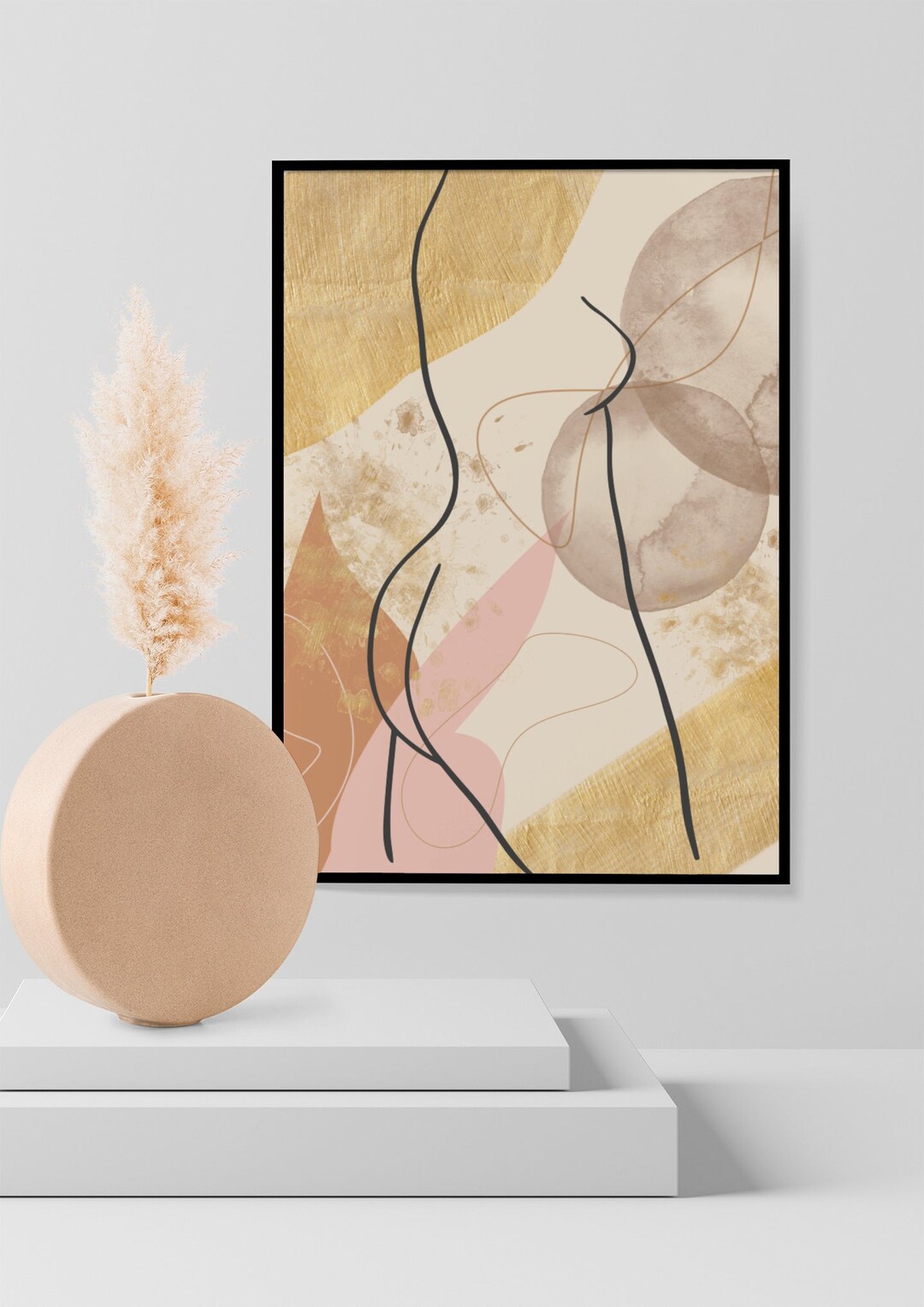 Female Body Wall Art Fine Line Digital Print Modern Art Print - Etsy