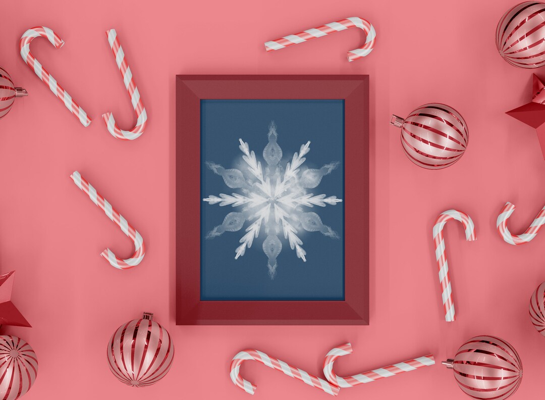 Snowflake Poster Christmas Poster Christmas Wall Art Snowflake Print ...