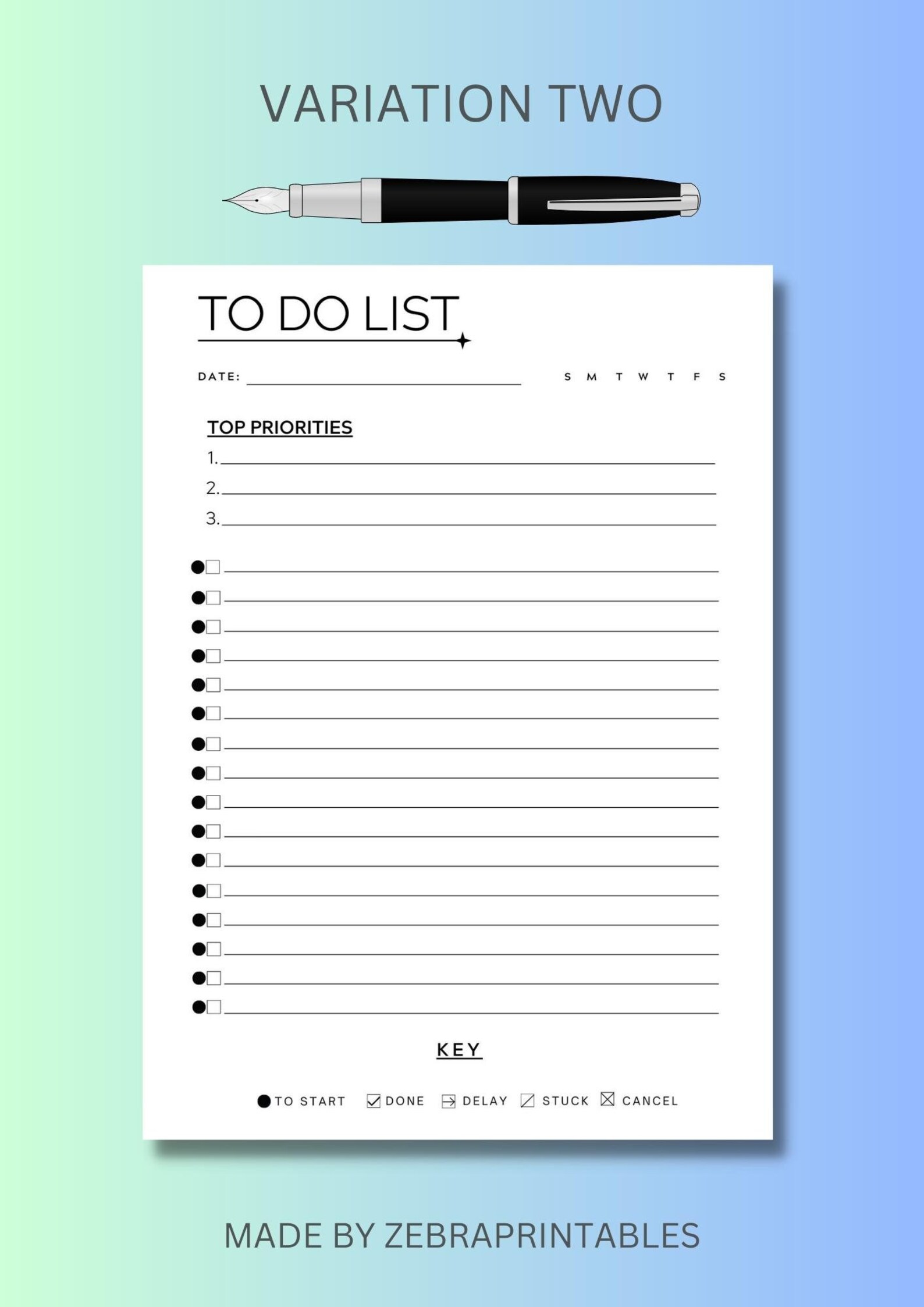 Minimalist to Do List Printable, Productivity Planner, Simple Tasks ...