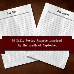 Poetry Journal PDF Printable, Monthly Poetry Prompts Journal, September ...