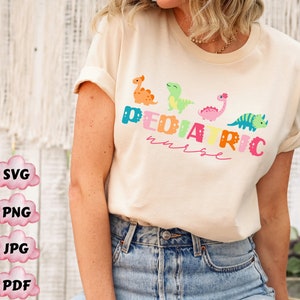 Pediatric Nurse Svg Png, Pedi Er Nurse Shirt Svg, PEDS Dinoaurs Nurse ...