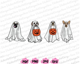 Сute Ghost Dog PNG, Ghost Dog Svg, Dog Lovers Gift, Halloween Dog Svg ...