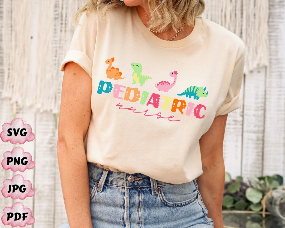 Pediatric Nurse Svg Png, Pedi Er Nurse Shirt Svg, PEDS Dinoaurs Nurse ...