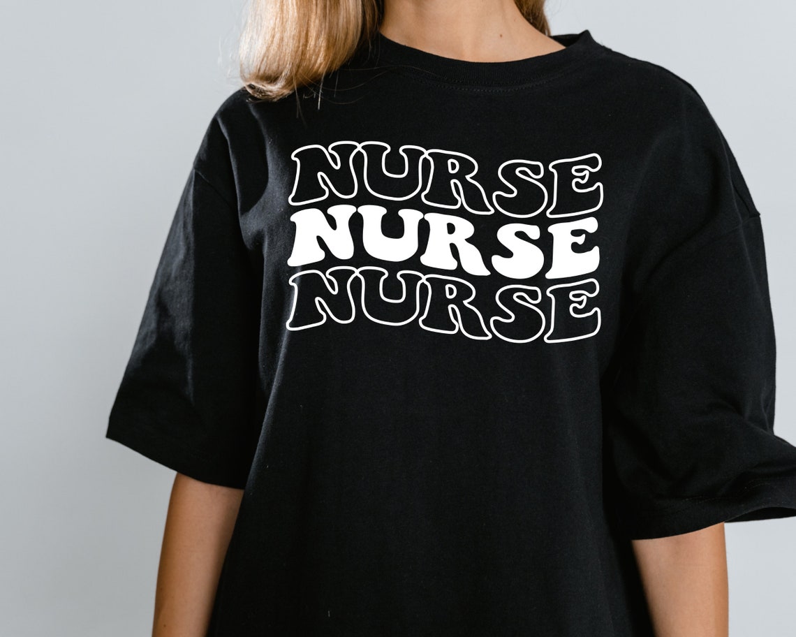 Nurse SVG and Png Retro Black and White Colors With Wavy - Etsy