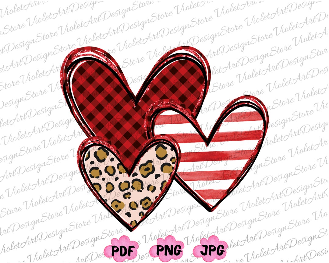 Valentine PNG, Leopard Hearts PNG Sublimation Design, Valentine ...