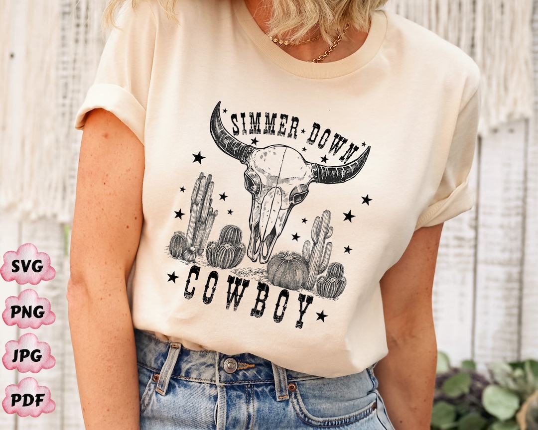 Simmer Down Svg Png, Cowboy Svg,howdy Png,cowboy Png, Nashville PNG ...