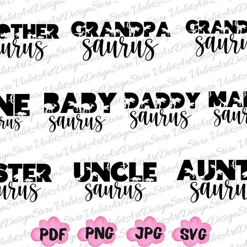 Family Saurus Svg - Etsy