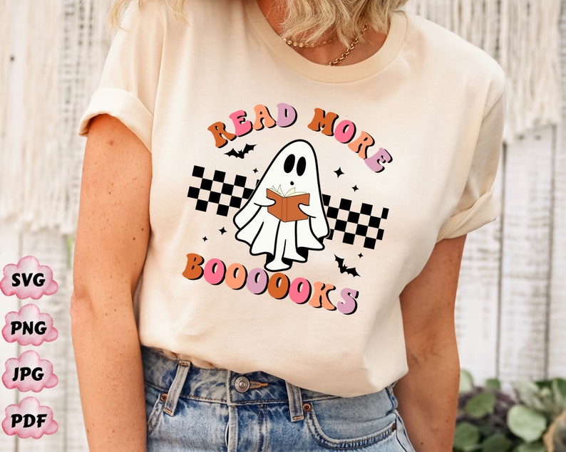 Read More Books Png, Ghost Reading Book Svg, Halloween Teacher,ghost ...