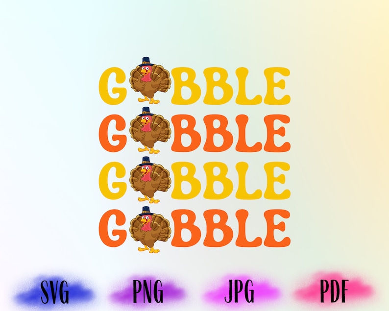 Gobble Svg Thanksgiving Svg Turkey SVG Halloween Svg Fall - Etsy