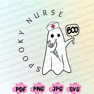 Spooky Nurse Svg, Halloween Shirt Png, Spooky Nurse Png, Funny ...