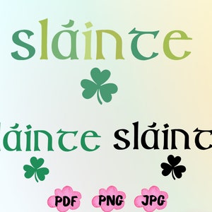 Cute Slainte Png, Womens Irish Png, St Patrick's Day Png, Trendy St ...