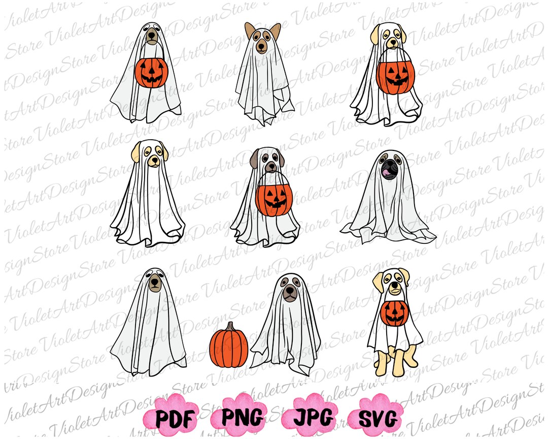 Сute Ghost Dog PNG, Ghost Dog Svg, Dog Lovers Gift, Halloween Dog Svg ...