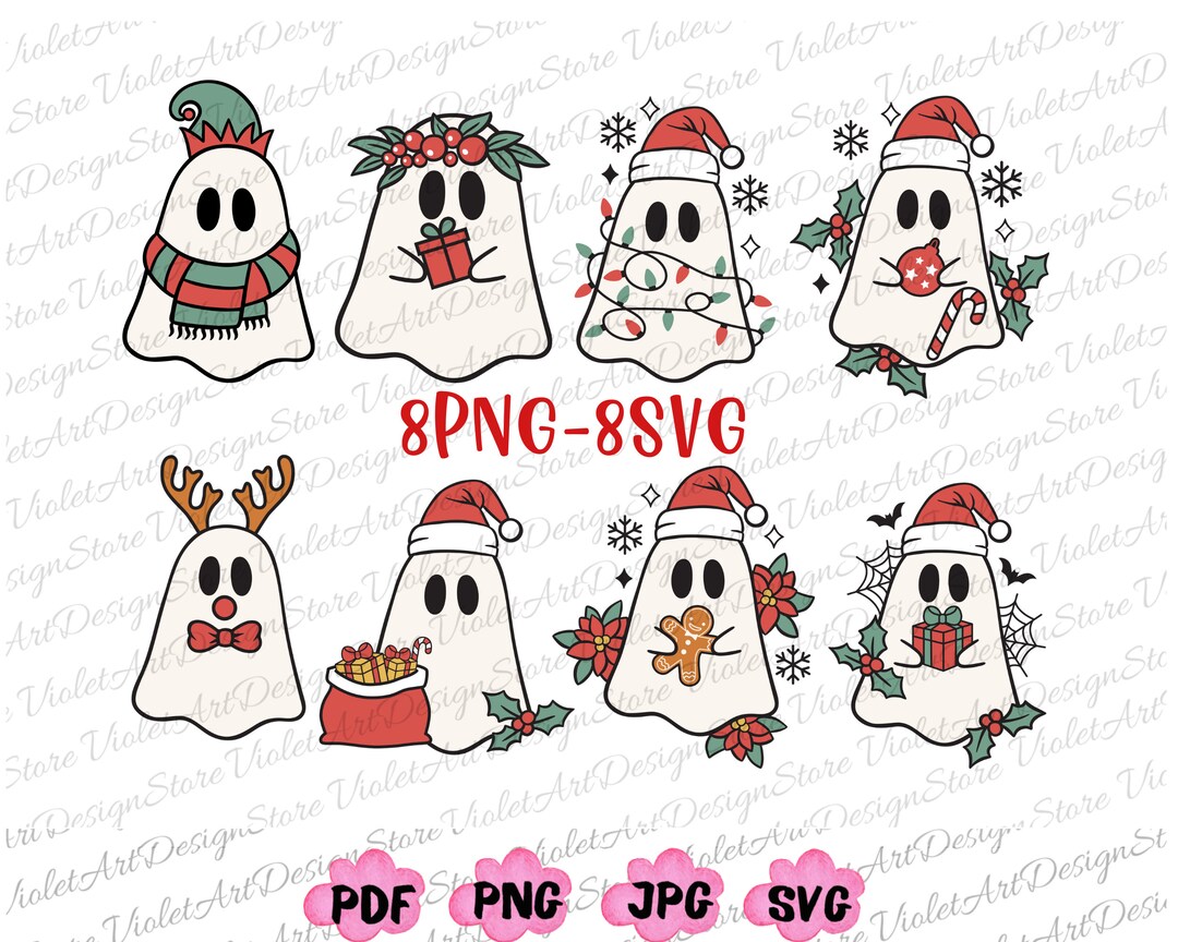 Сute Ghost PNG, Christmas Ghost Svg, Christmas Gift, Christmas Ghost ...