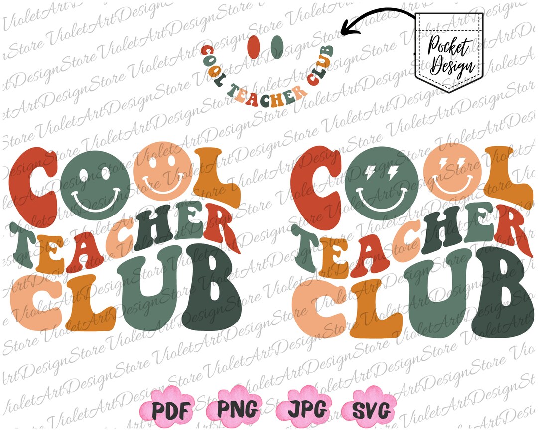 Cool Teacher Club PNG Svg, Retro Teacher Svg, to Teach Tiny Human Png ...
