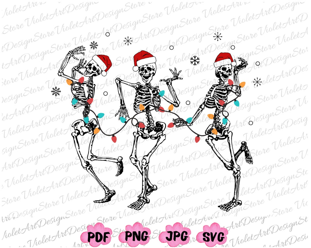 Christmas Dancing Skeleton Png, Skeleton Christmas Svg, Christmas Png ...