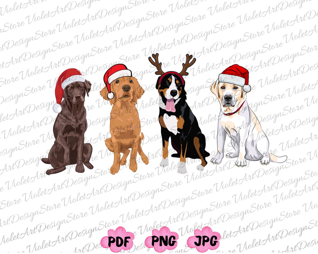 Сute Christmas Dog PNG, Christmas Dog Png, Dog Christmas Design, Dog ...