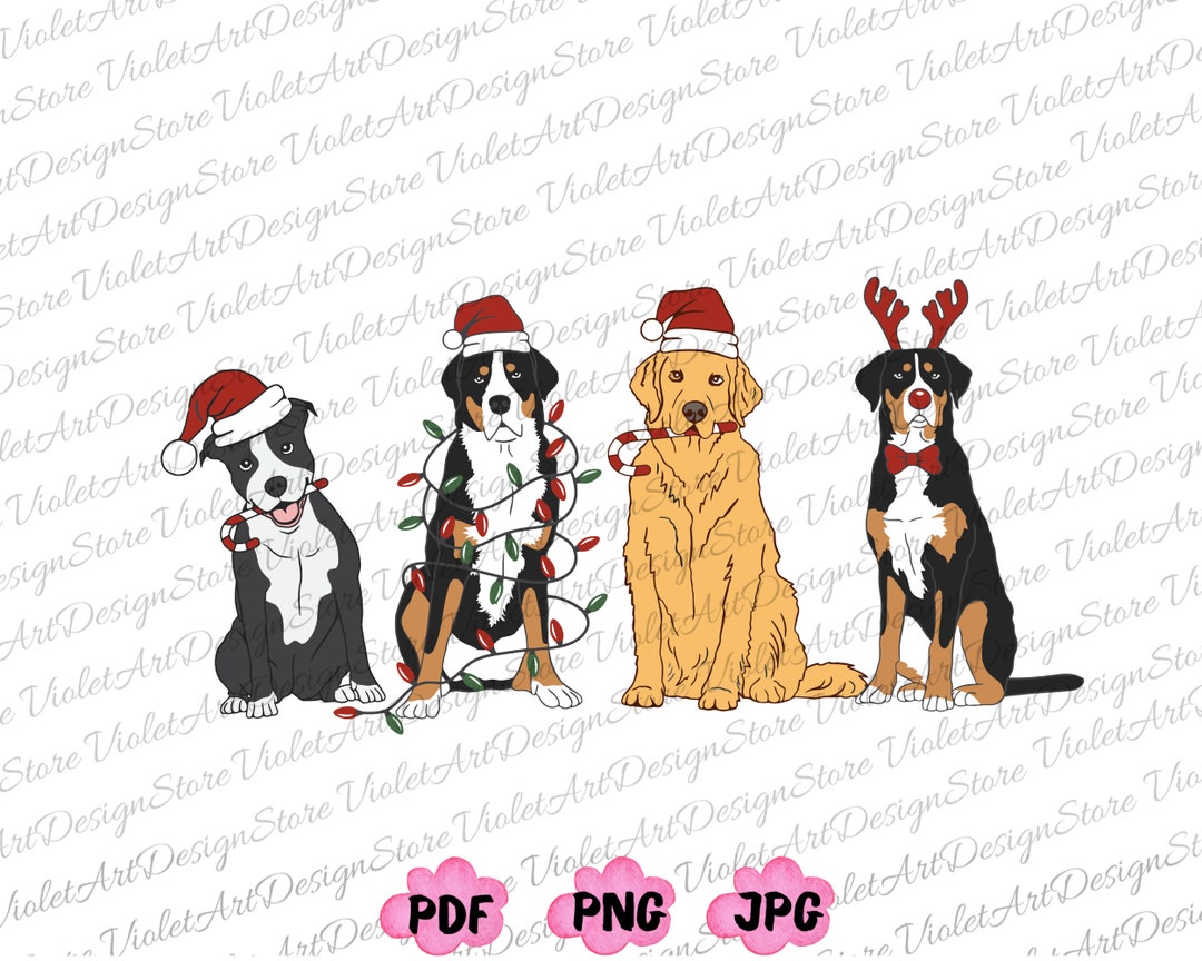 Сute Christmas Dog PNG, Christmas Dog Png, Dog Christmas Design, Dog ...