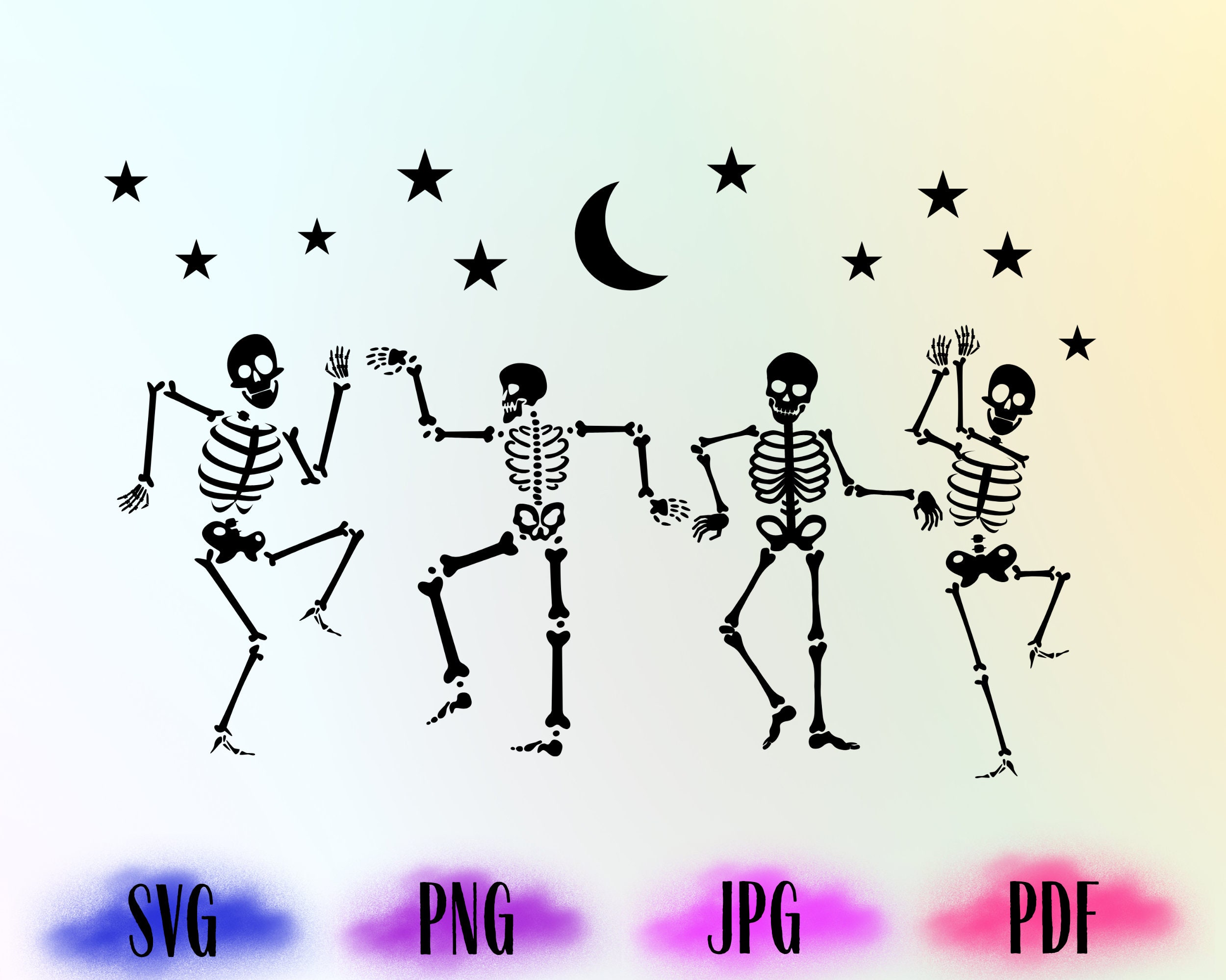 Dancing Skeletons Halloween Svg Skeletons Halloween Svg - Etsy